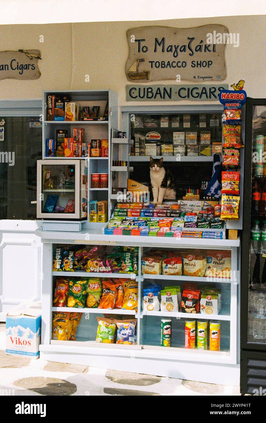 A store front in Mykonos, Greece. Featuring the shops mascot Stock ...