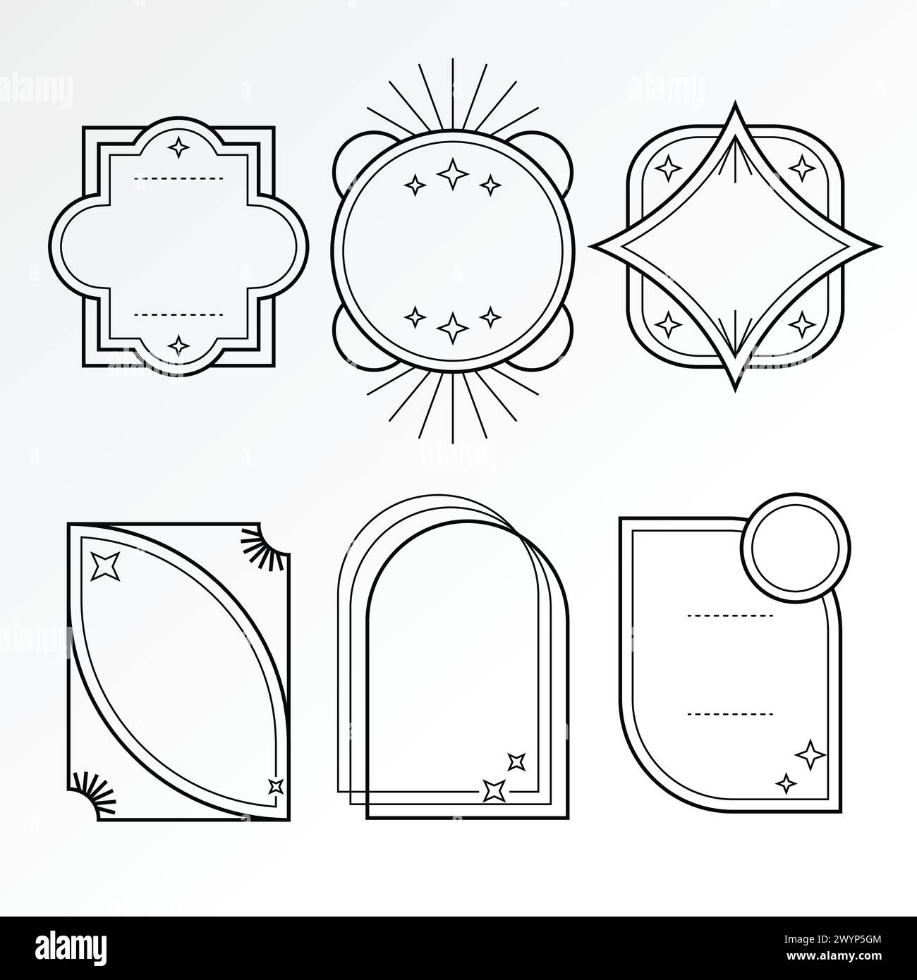 flat design minimalist linear frame set Stock Vector Image & Art - Alamy