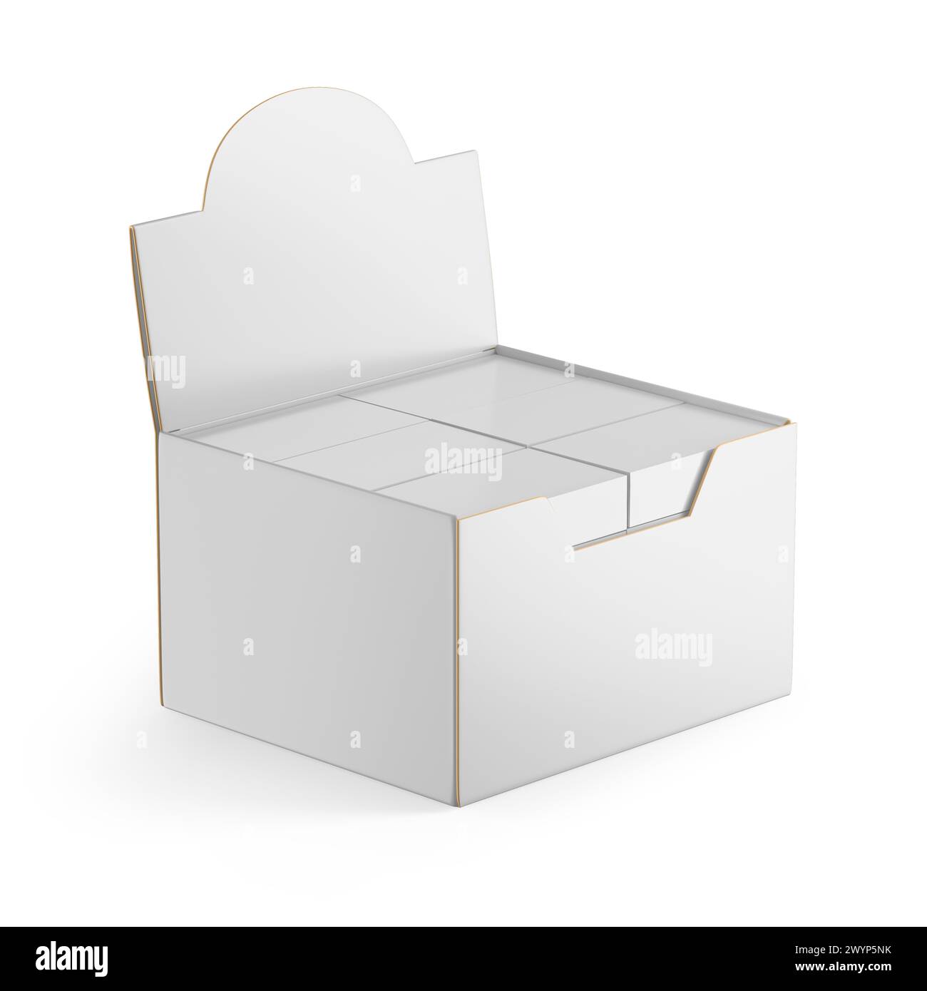 Cardboard Display Stand Box Mockup 3D Rendering Isolated Background Stock Photo - Alamy