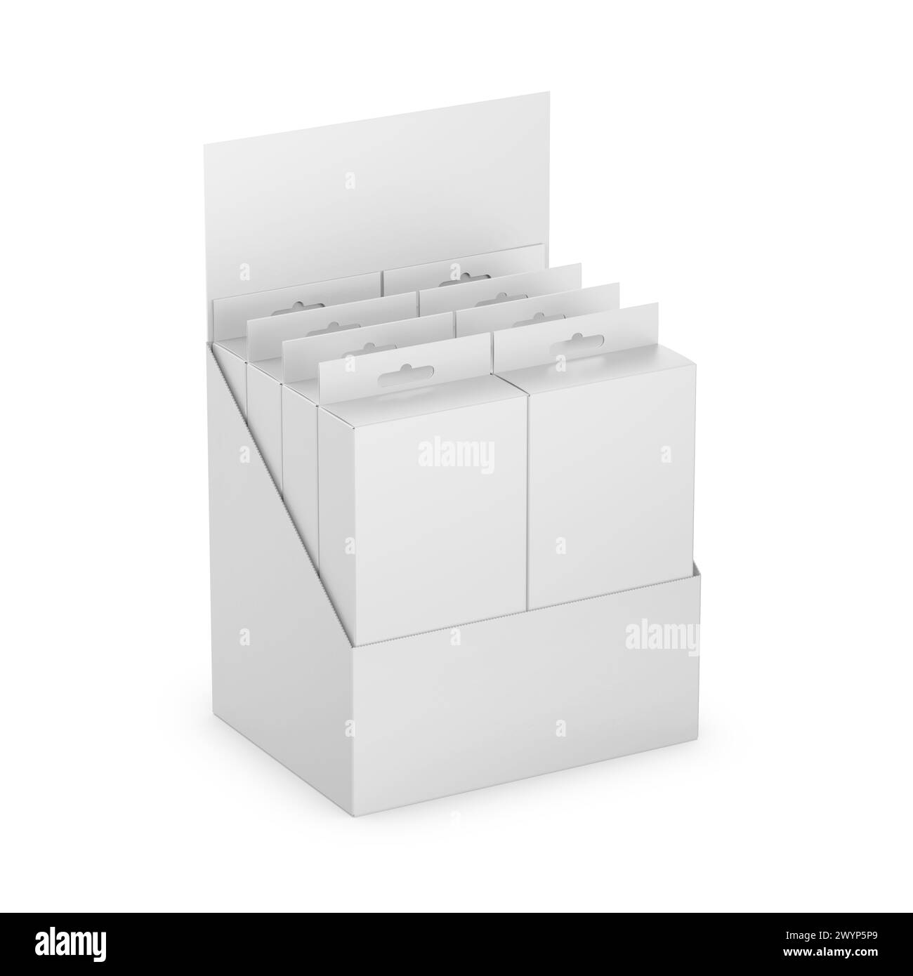 Cardboard Display Stand Box Mockup 3D Rendering Isolated Background Stock Photo - Alamy