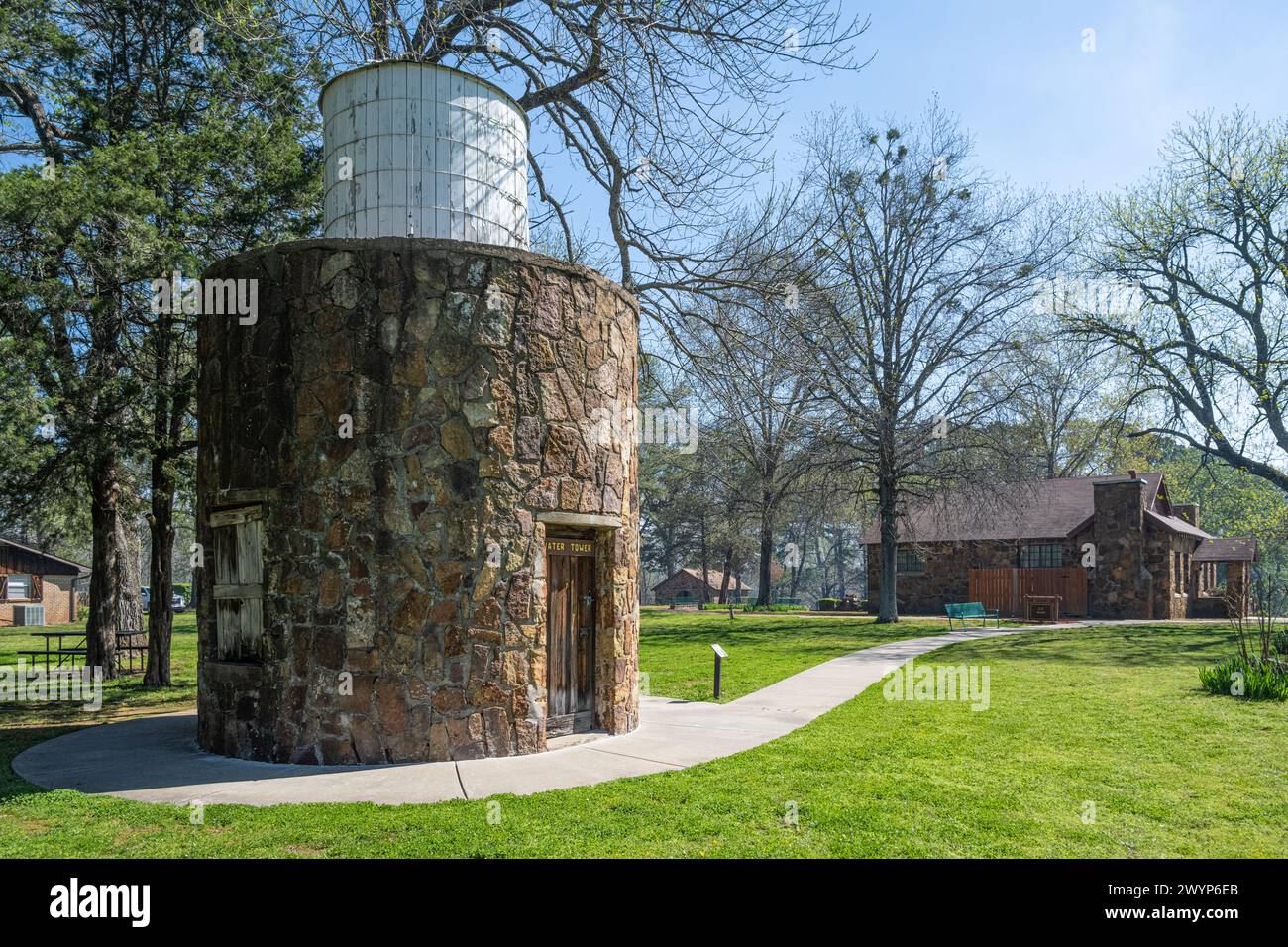 Water tower at Sequoyah's Cabin Historic Site in Sallisaw, Oklahoma ...
