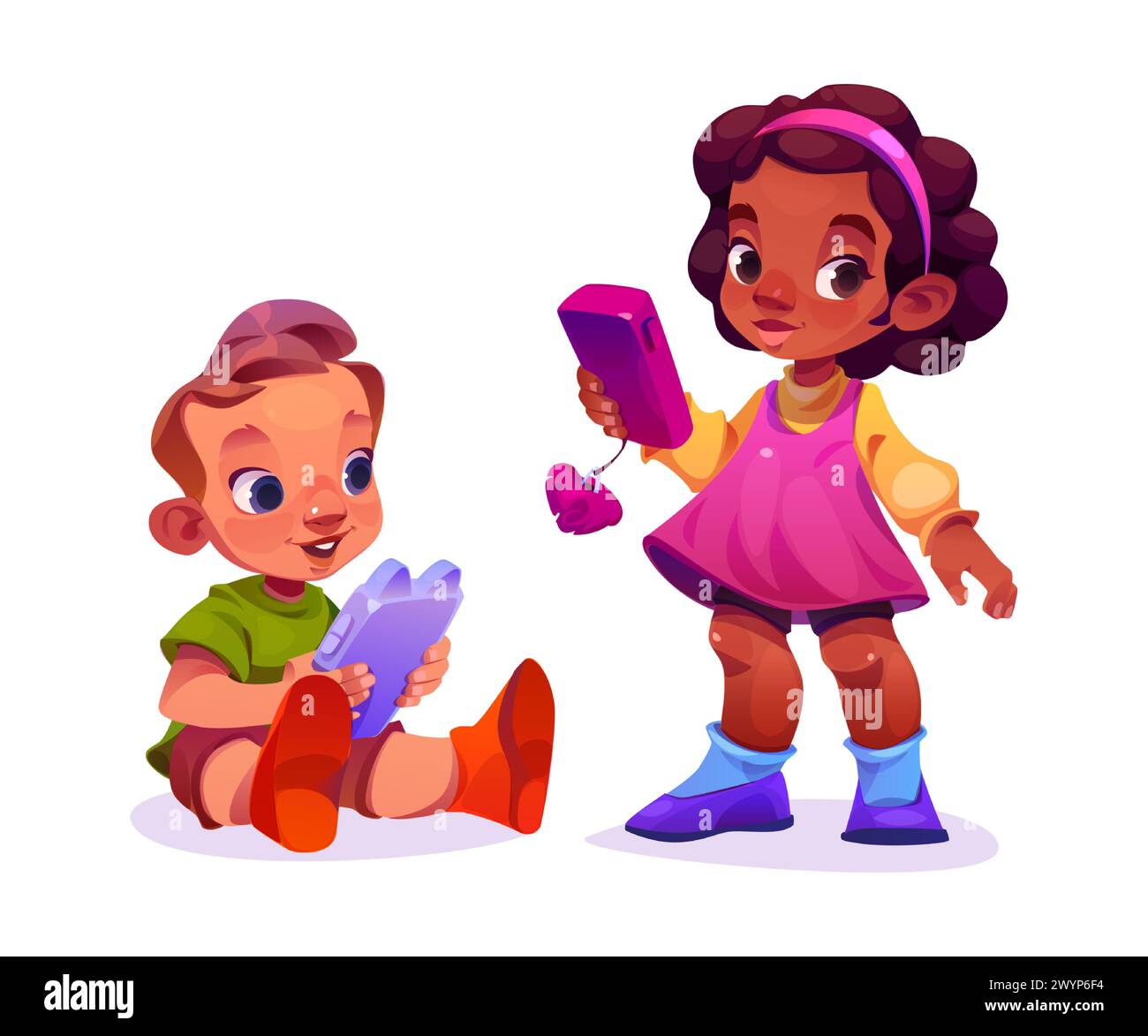 Kid play on phone. Child using smartphone for game. Boy addict with ...