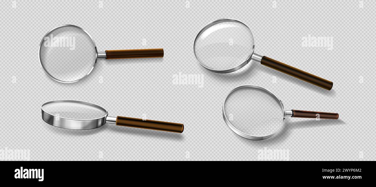 Realistic magnify glass to zoom and search vector. Isolated loupe tool ...
