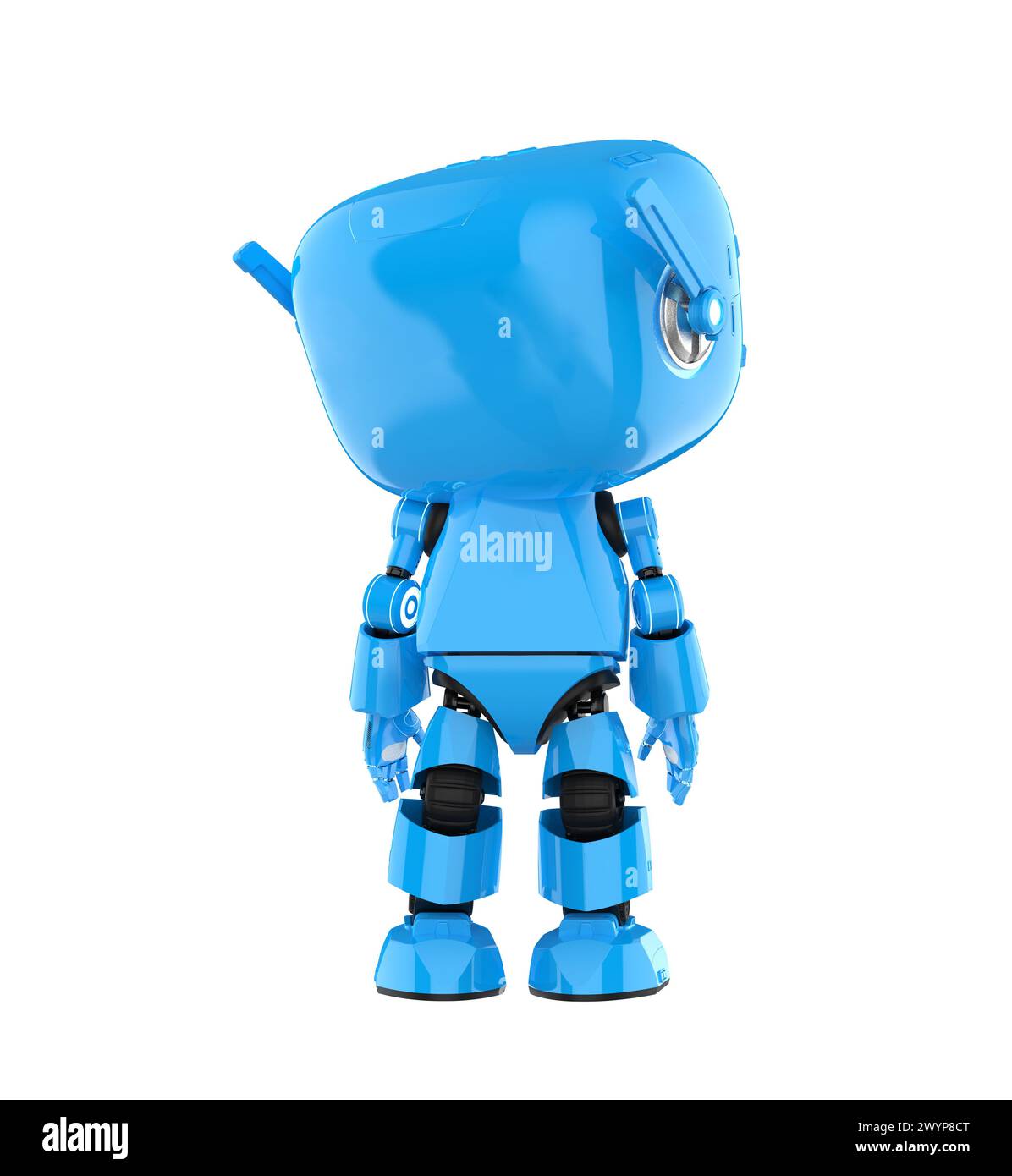 3d rendering cute and small artificial intelligence personal assistant robot with cartoon ...