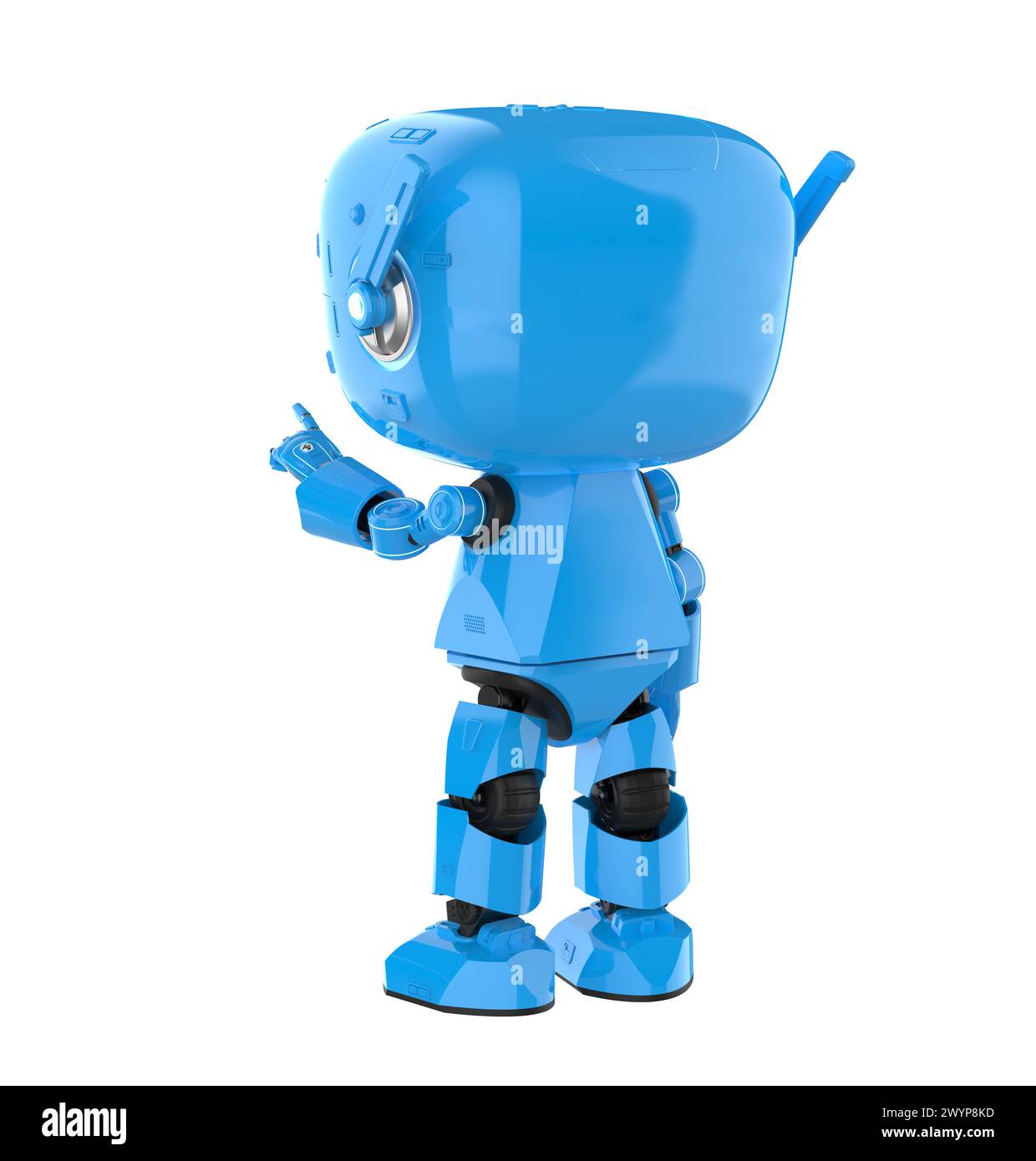 3d rendering cute and small artificial intelligence personal assistant robot with cartoon ...