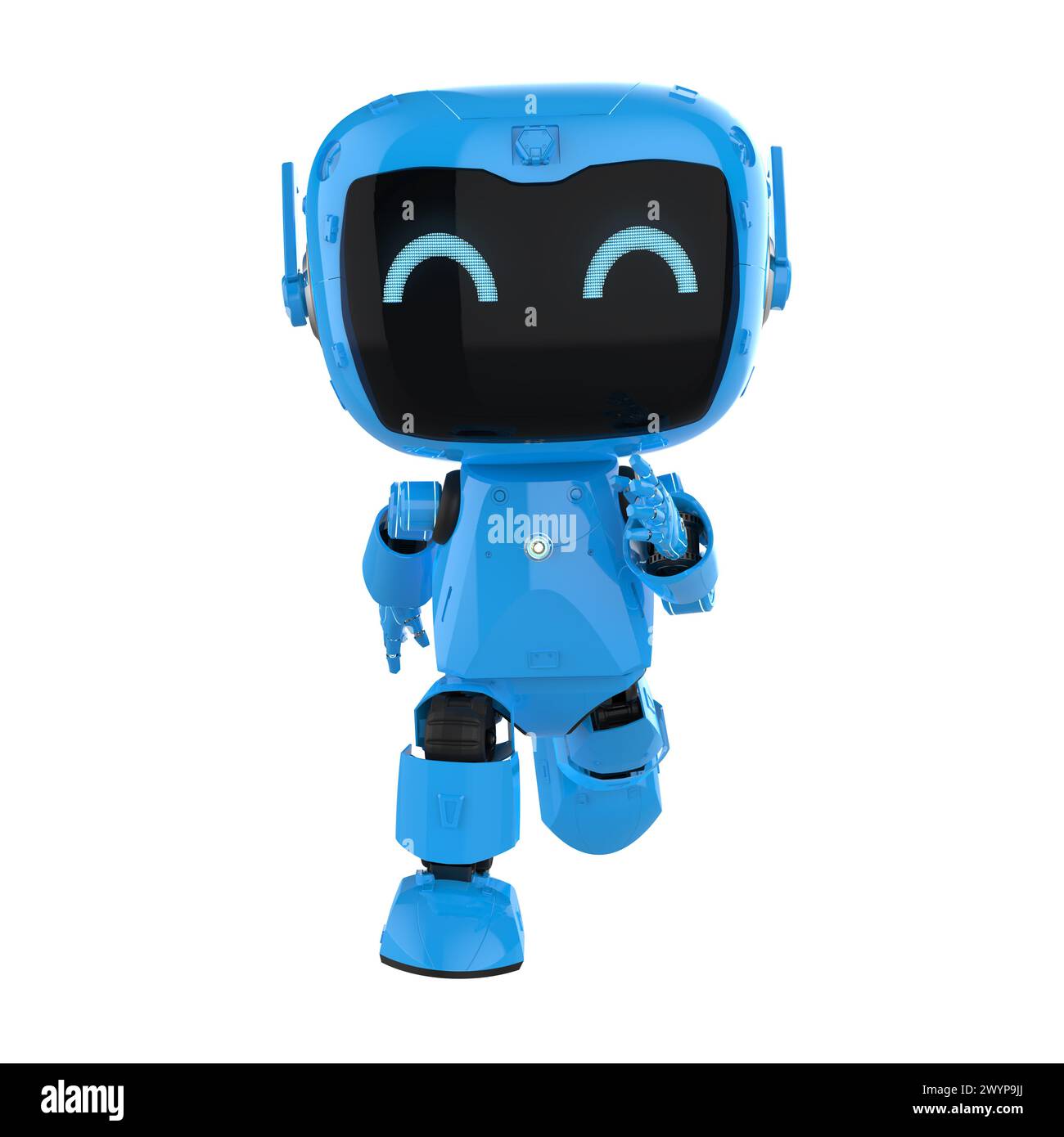 3d rendering cute and small artificial intelligence personal assistant robot with cartoon ...