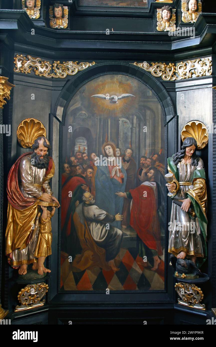 Pentecost, descent of the Holy Spirit, altar of the Holy Spirit in the ...