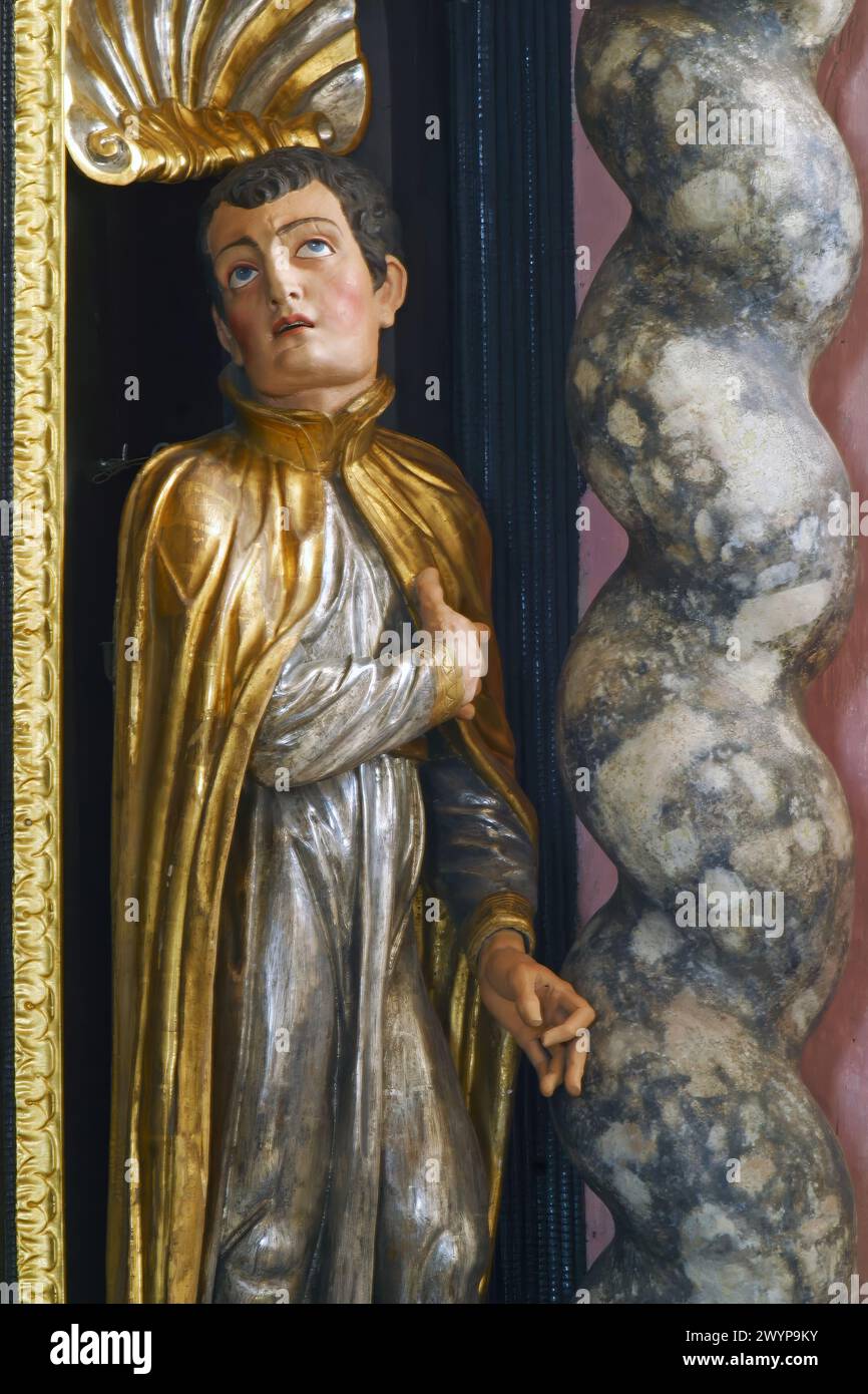 Saint Stanislaus Kostka, statue on the altar of Saint Francis Borgia in ...