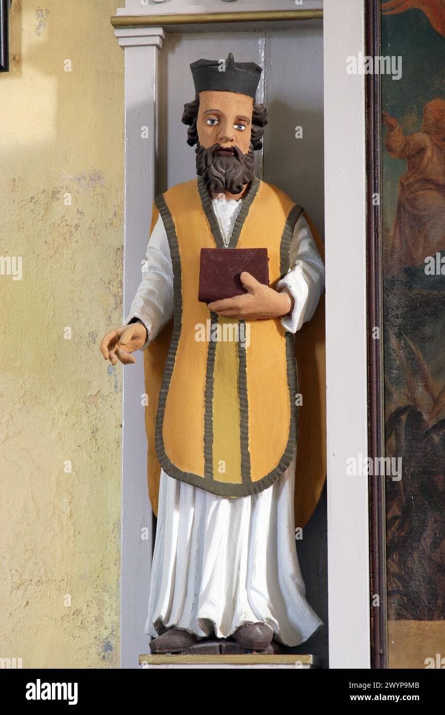 Saint Valentine, statue on the altar of Saint Elijah in the Church of ...