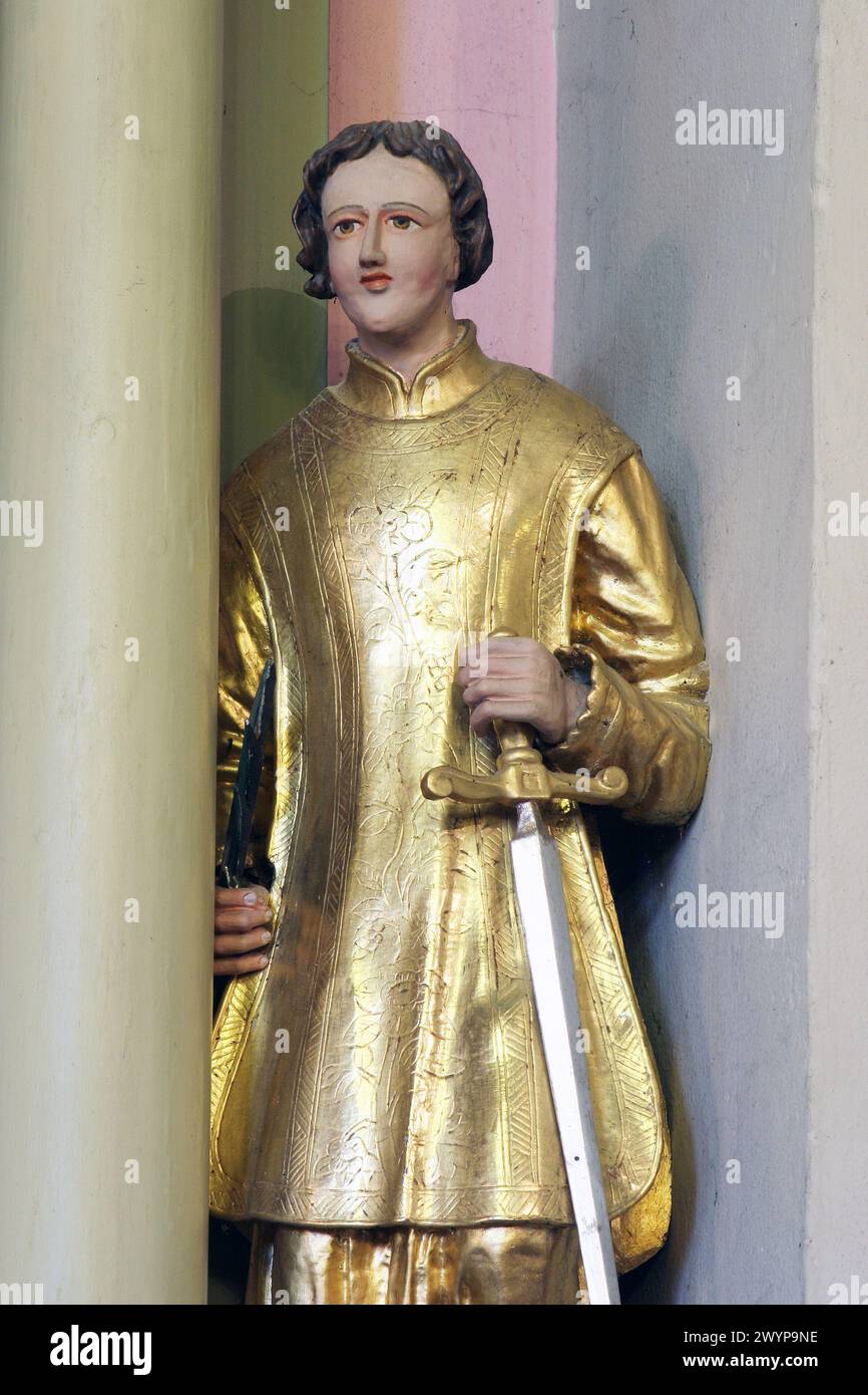 Saint Valentine, statue on the altar of Saint Florian in the parish ...