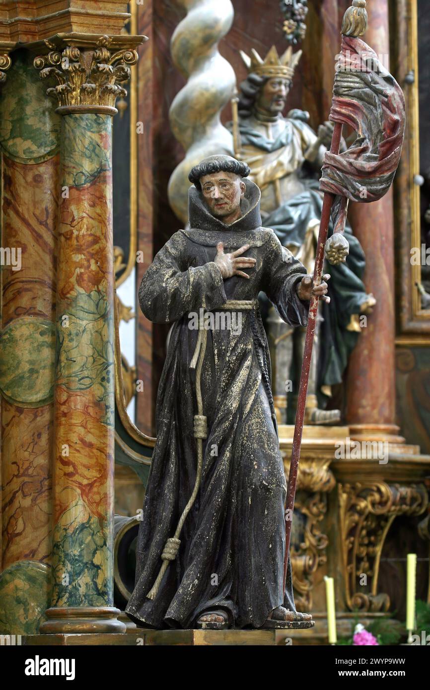 Saint John of Capistrano, statue on the altar of Saint Francis of ...