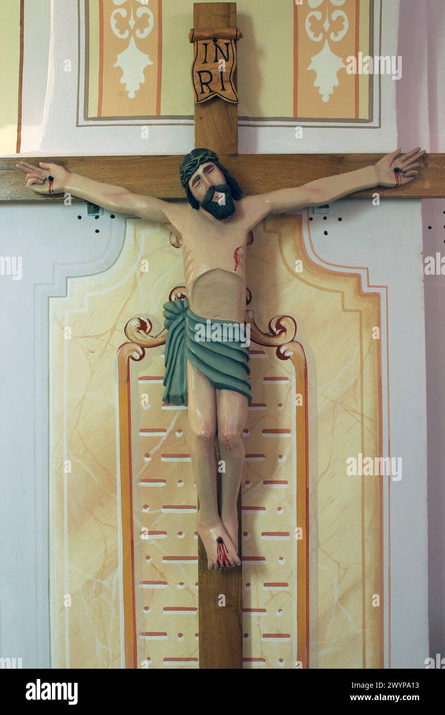 Crucifixion in the parish church of the Immaculate Conception in Mace ...