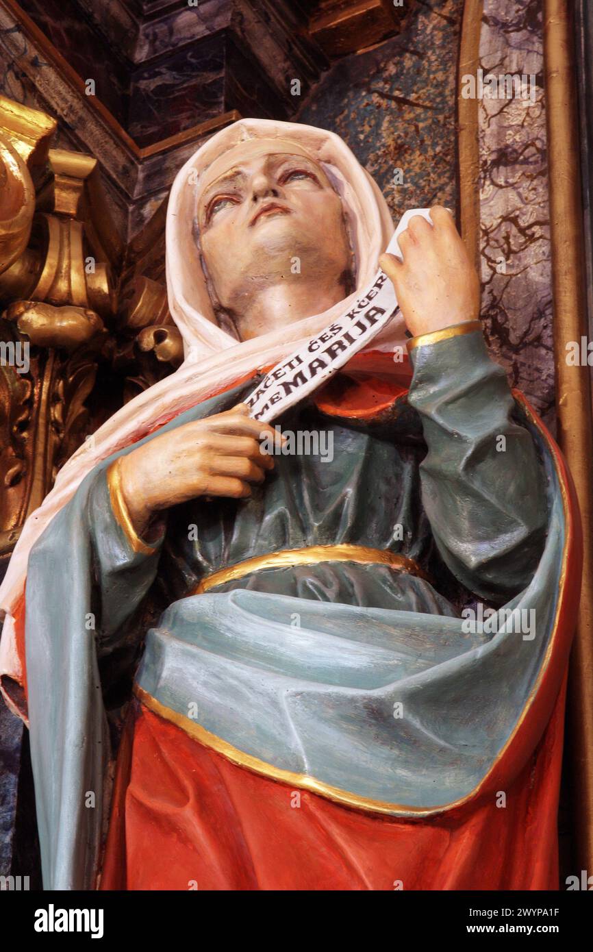 Saint Anne, statue on the main altar in the parish church of the ...