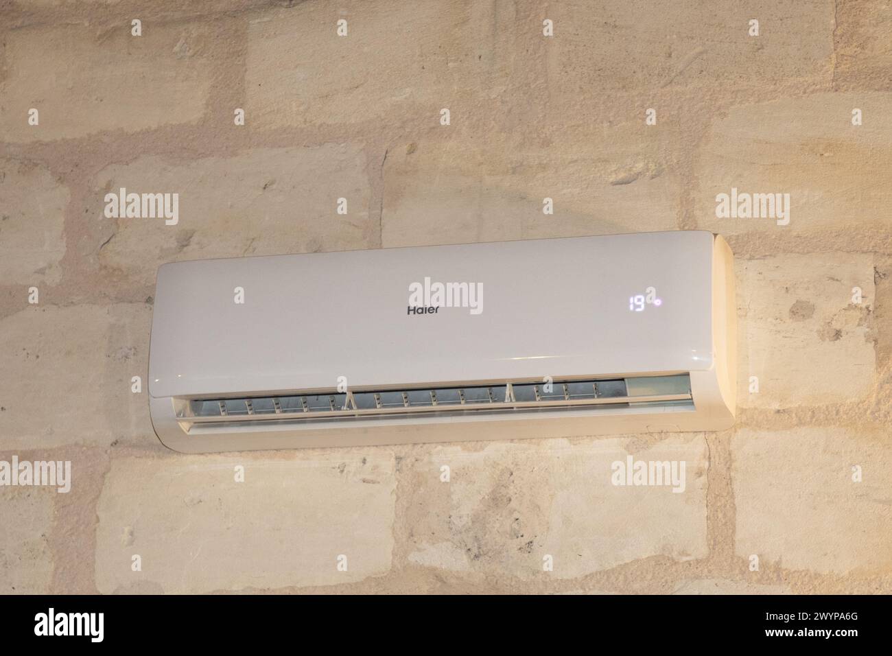 Bordeaux , France - 04 02 2024 : haier logo brand and text sign air ...