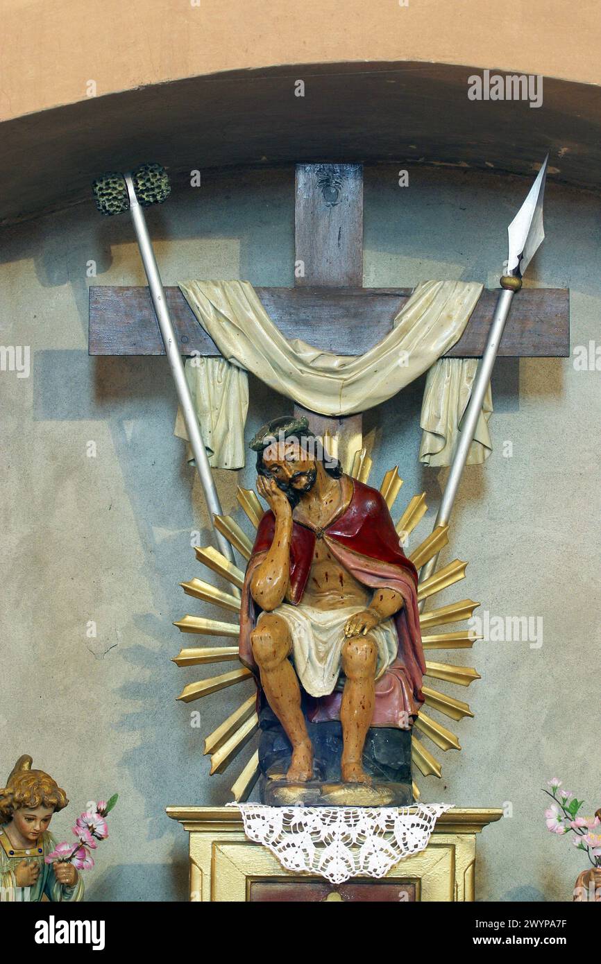Wounded Jesus, statue on the altar Wounded Jesus in the parish church ...