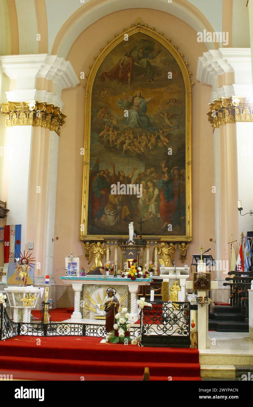Main altar in parish church Assumption of the Virgin Mary in Pregrada ...