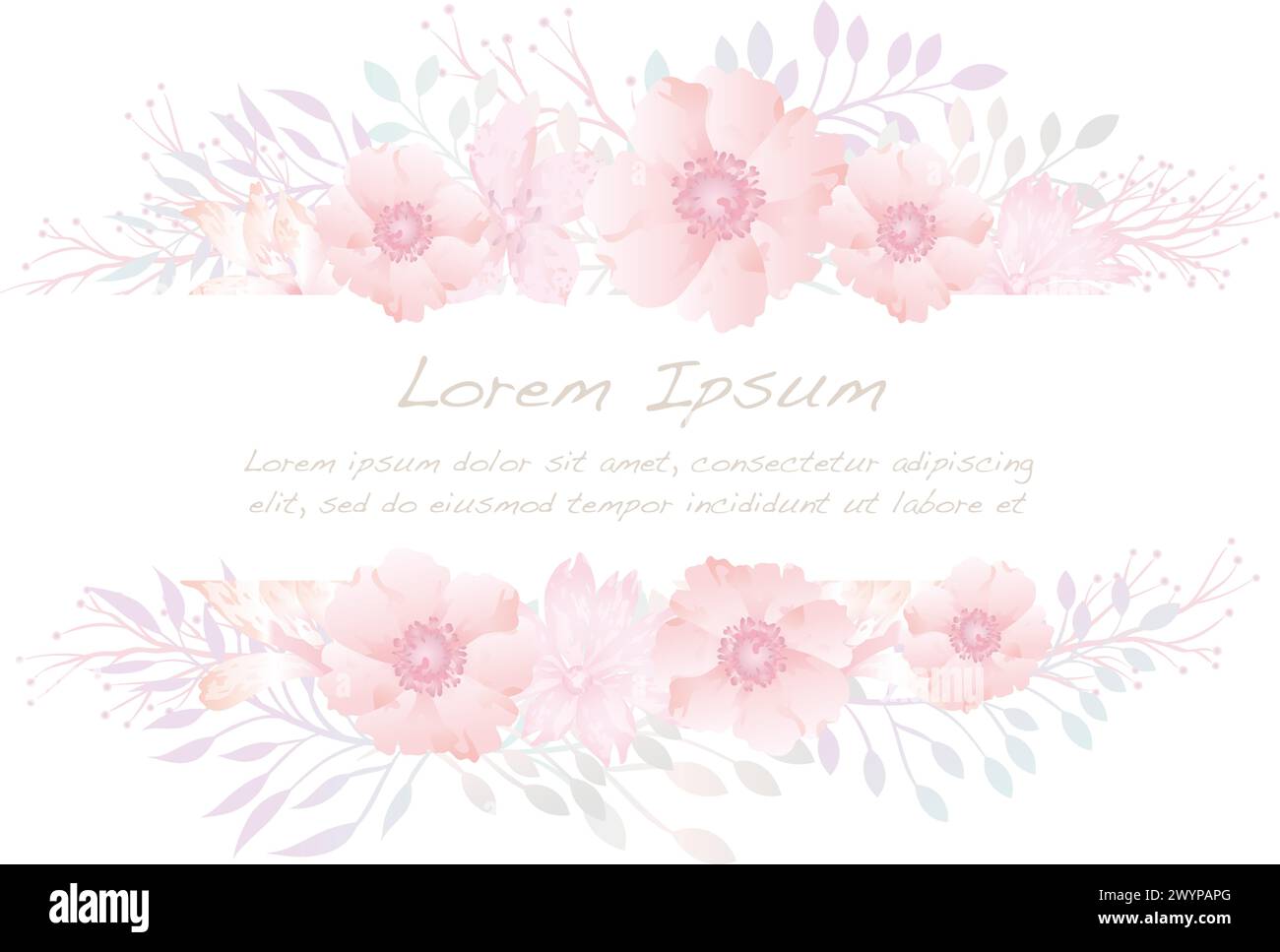 Vector Watercolor Round Floral Frame Isolated On A White Background ...