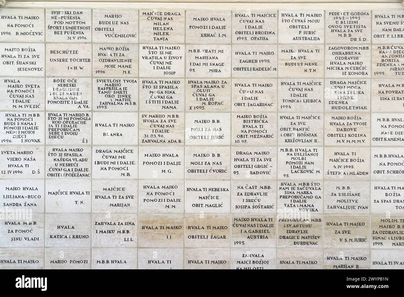 Votive tablets in Basilica Assumption of the Virgin Mary in Marija ...