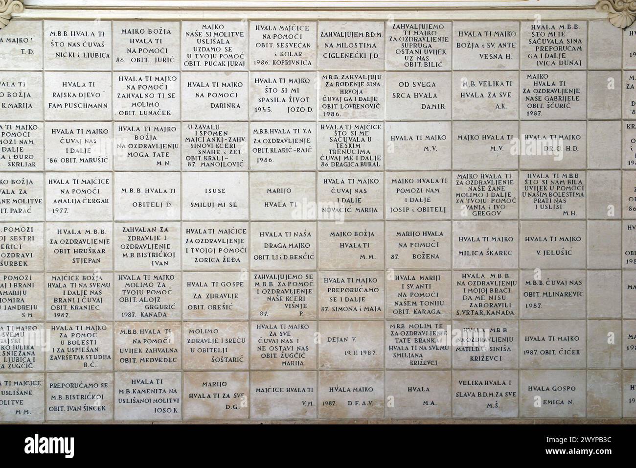 Votive tablets in Basilica Assumption of the Virgin Mary in Marija ...