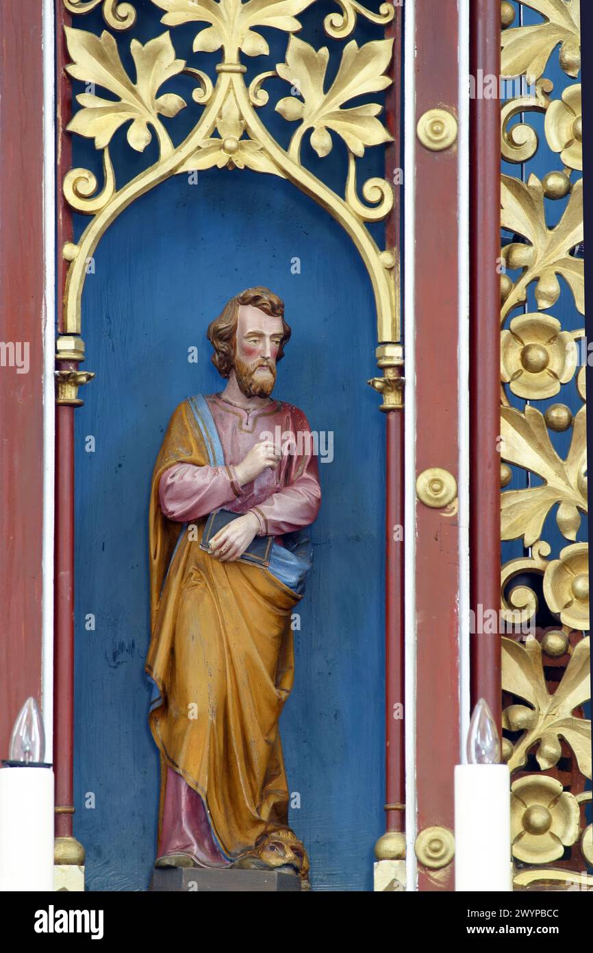 Saint Mark the Evangelist, statue on the main altar in the parish ...