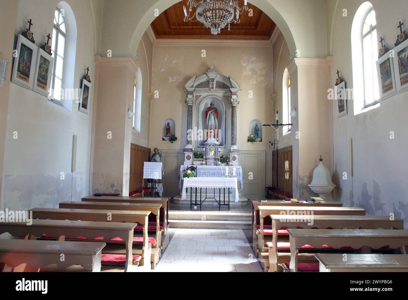 Parish church of Saint Jerome in Lun, island of Pag, Croatia Stock ...