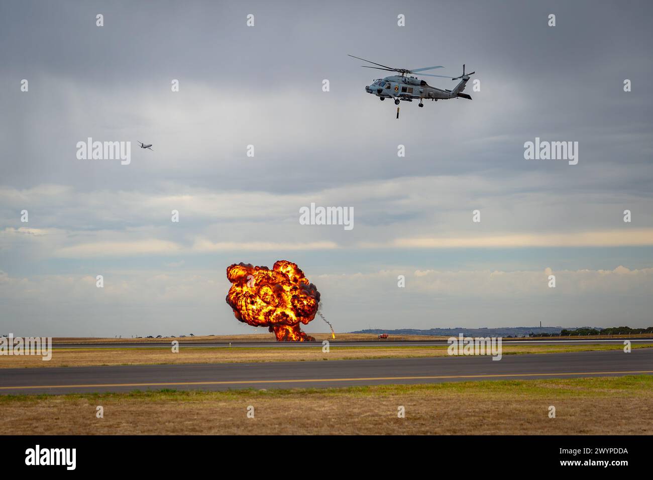 Avalon, Melbourne, Australia - Explosions at the Avalon airshow Stock ...