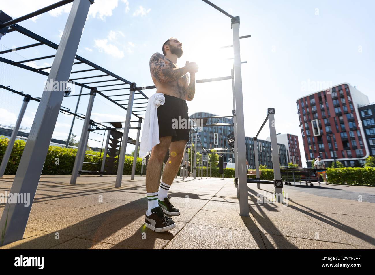 Man exercises on arm machine hi-res stock photography and images - Alamy