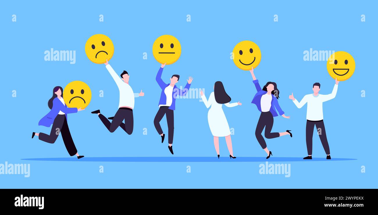 Employee satisfaction attitude survey feedback business concept flat ...