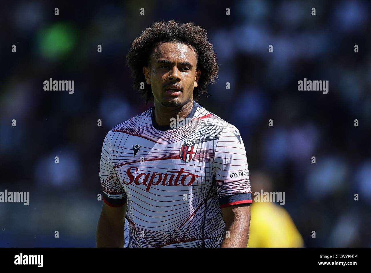 Bologna's Dutch forward Joshua Zirkzee looks during the Serie A ...