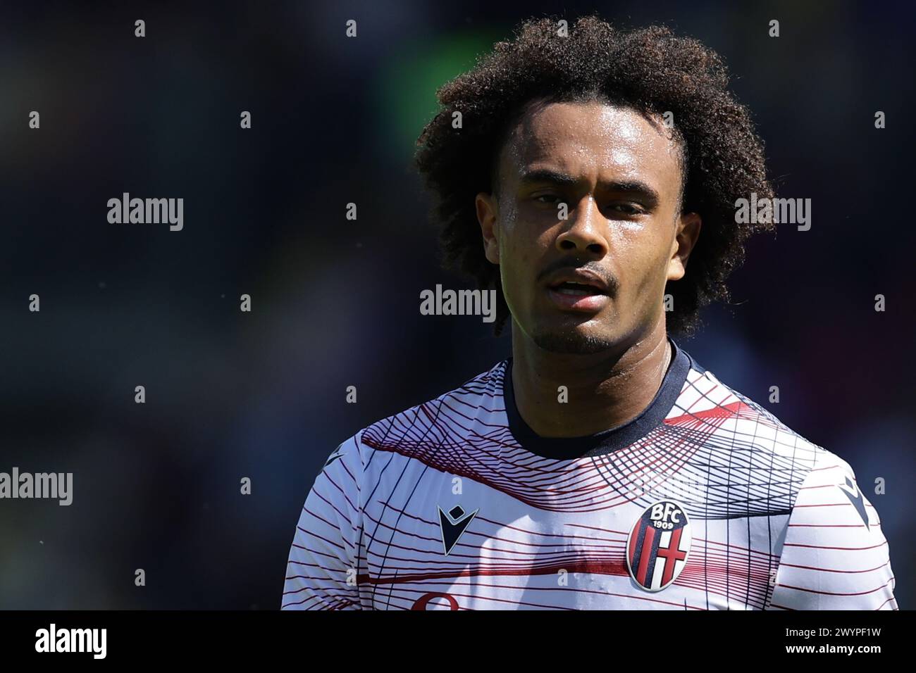 Bologna's Dutch forward Joshua Zirkzee looks during the Serie A ...