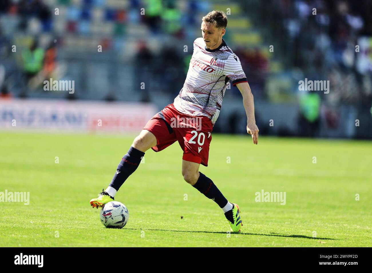Bologna's Swiss midfielder Michel Aebischer controls the ball during ...