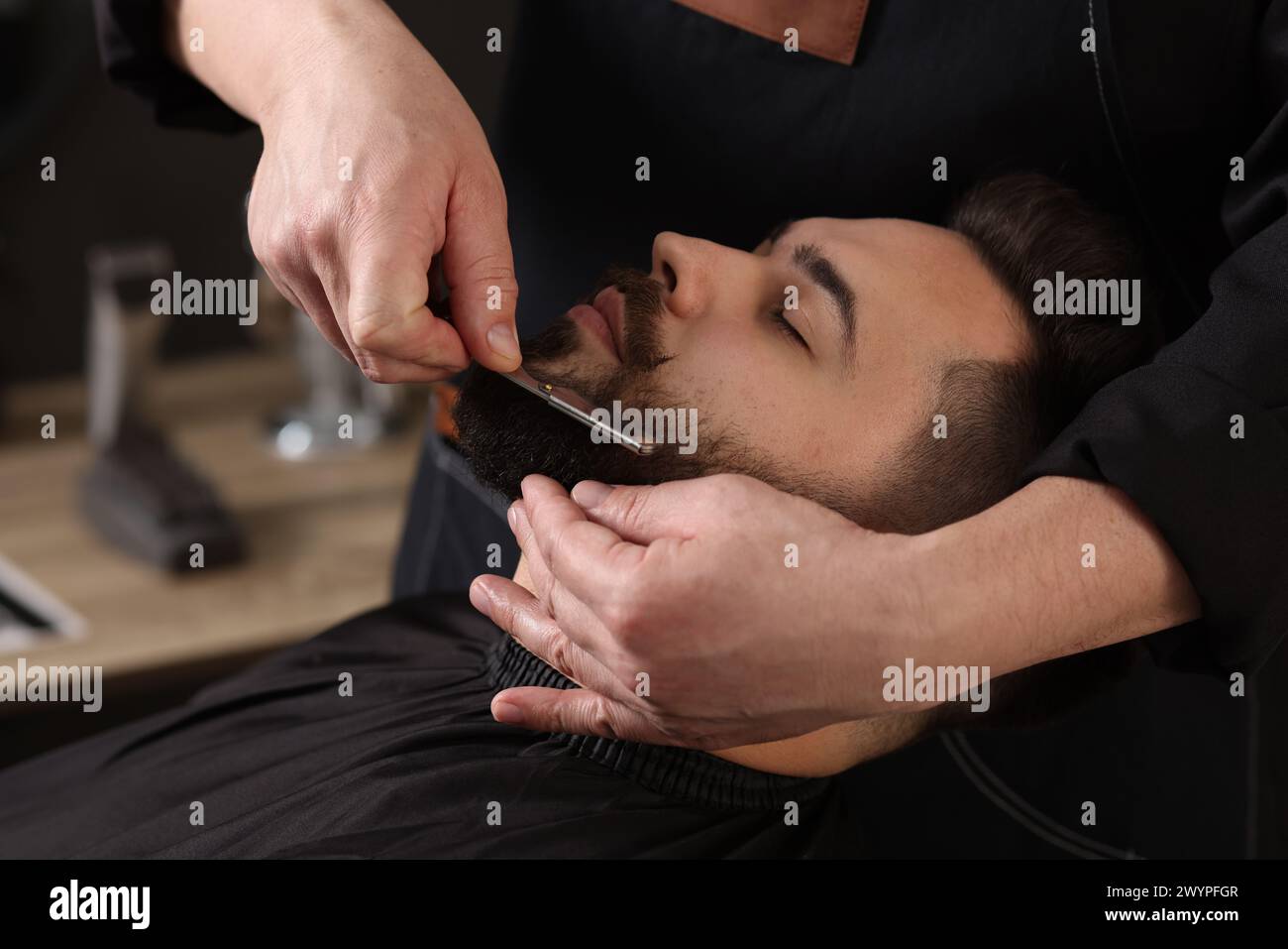 Professional shaving man in hi-res stock photography and images - Alamy