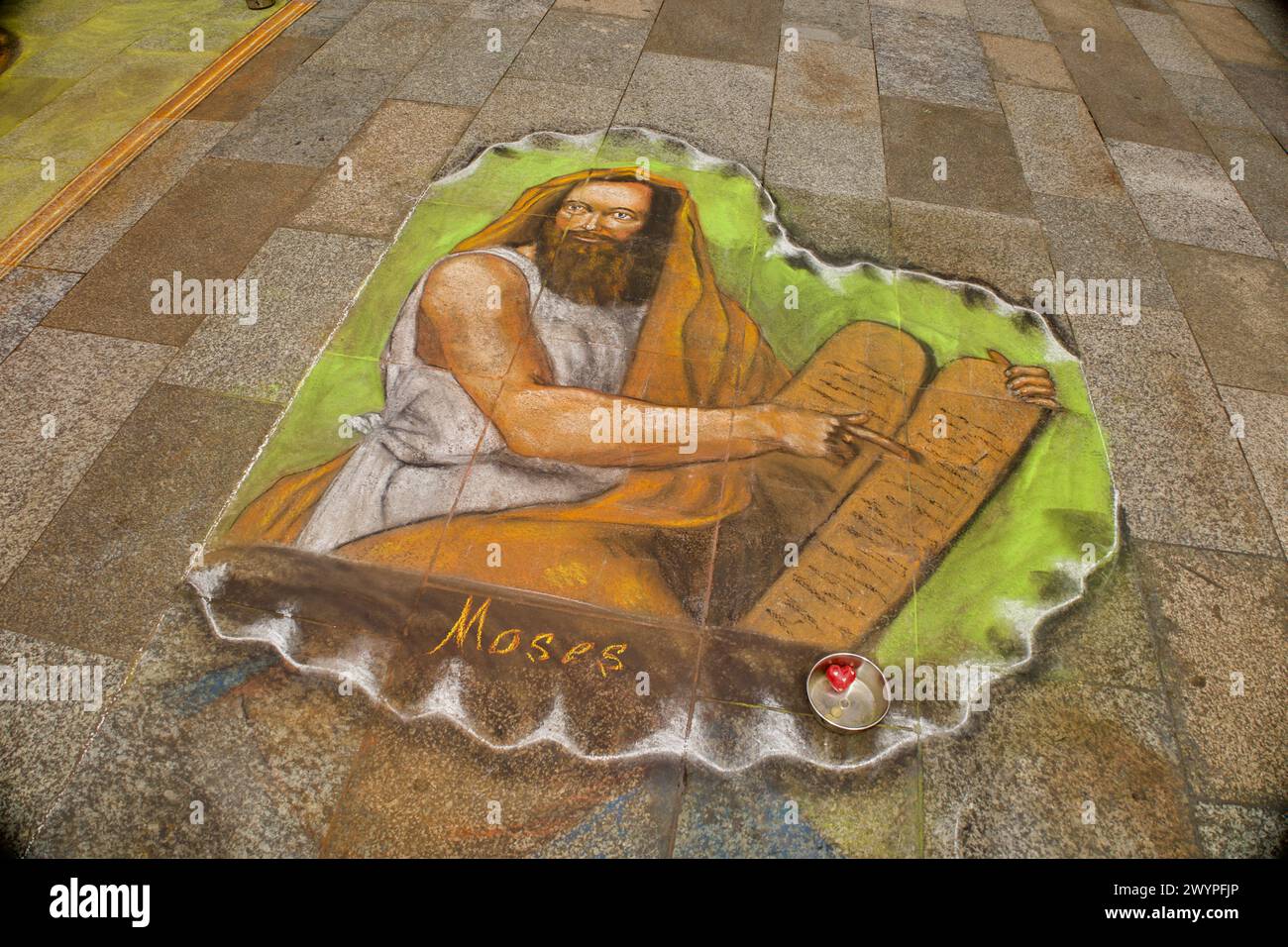 2024 an artist depicts jesus and moses with hi-res stock photography ...