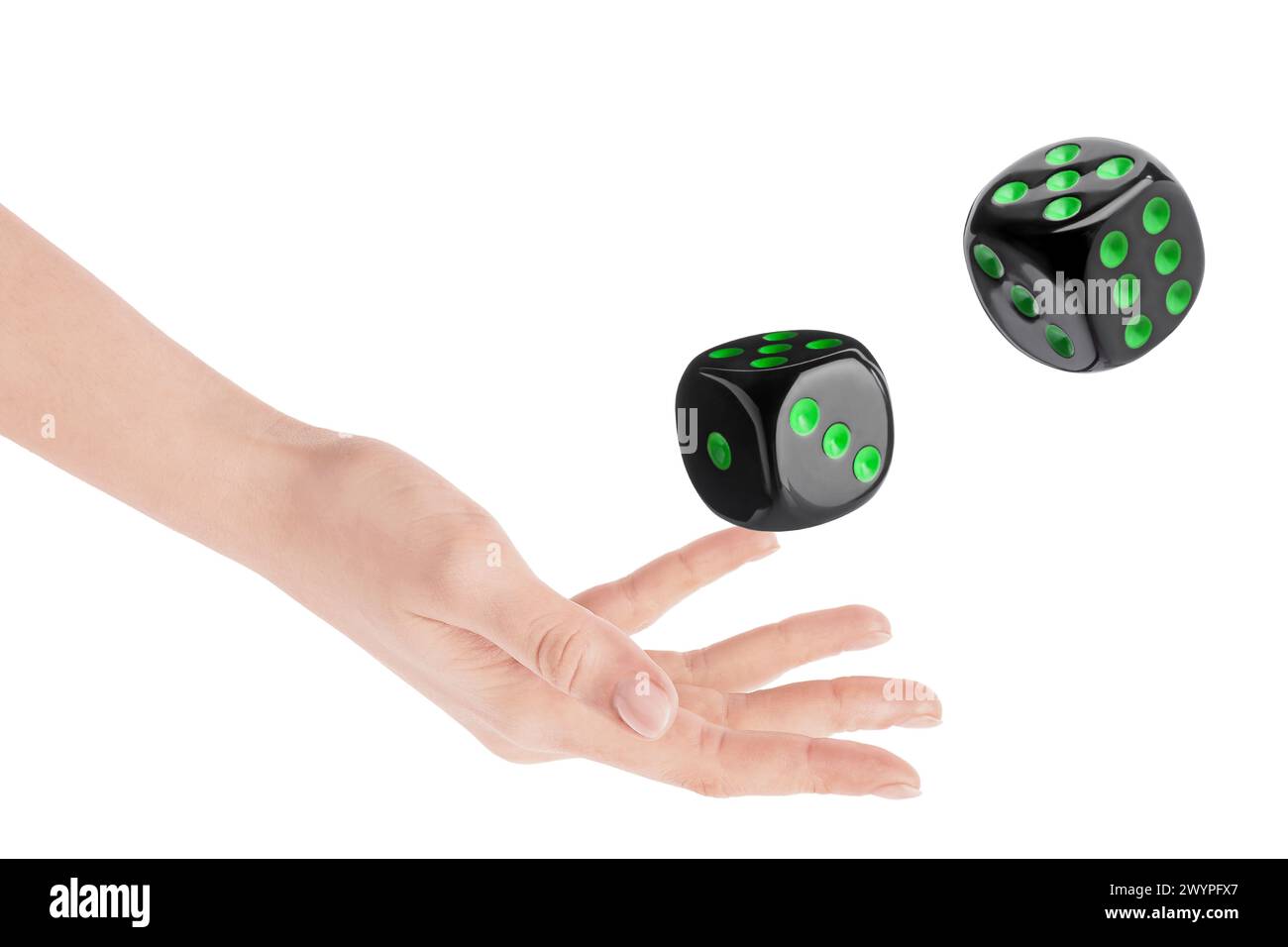 Closeup person throwing dice hi-res stock photography and images - Alamy