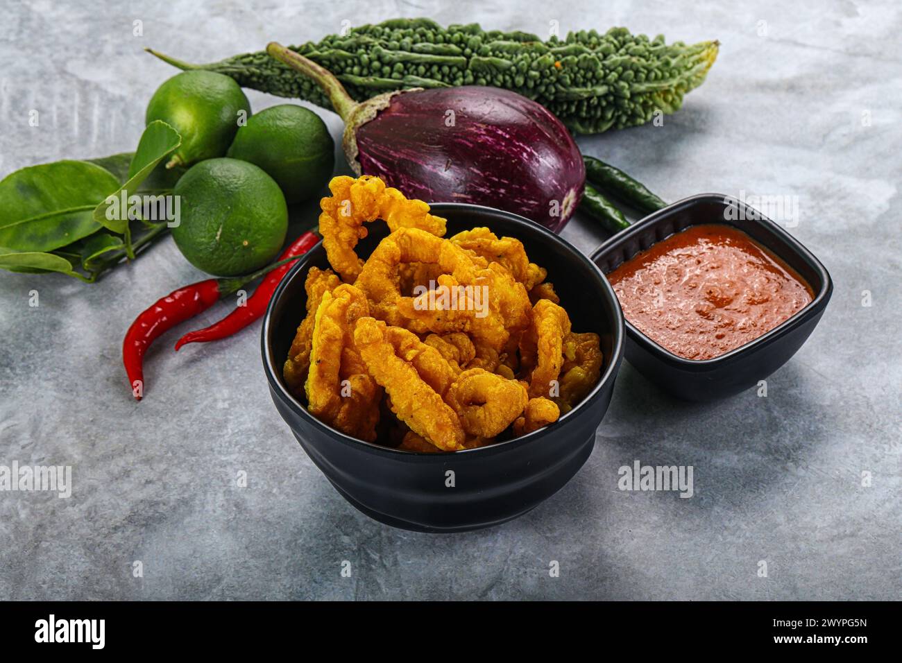 Golden fried squid crispy tempura snack Stock Photo - Alamy