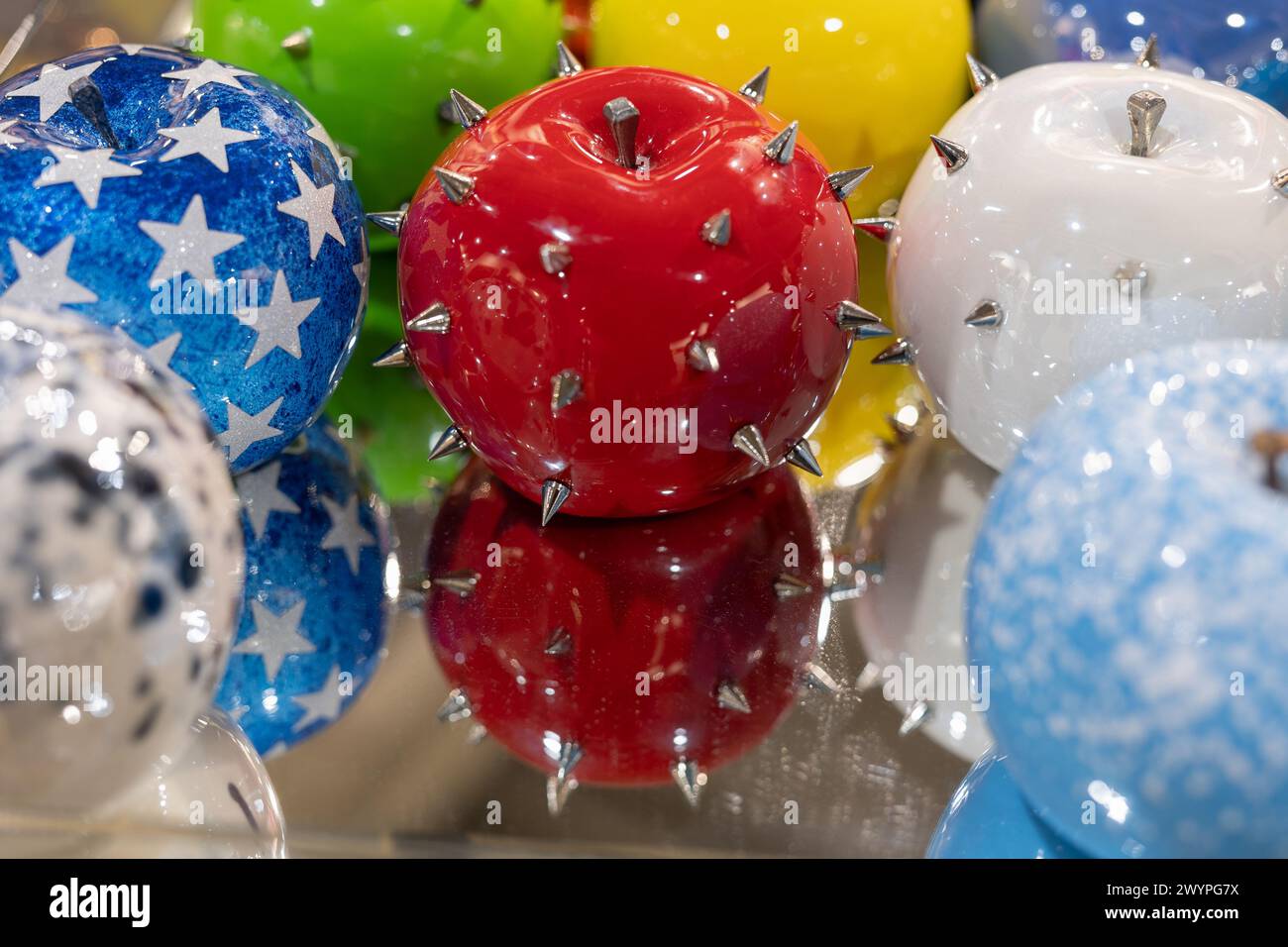 Artistic Depiction of Apples made of Colored and Brilliant Glass ...
