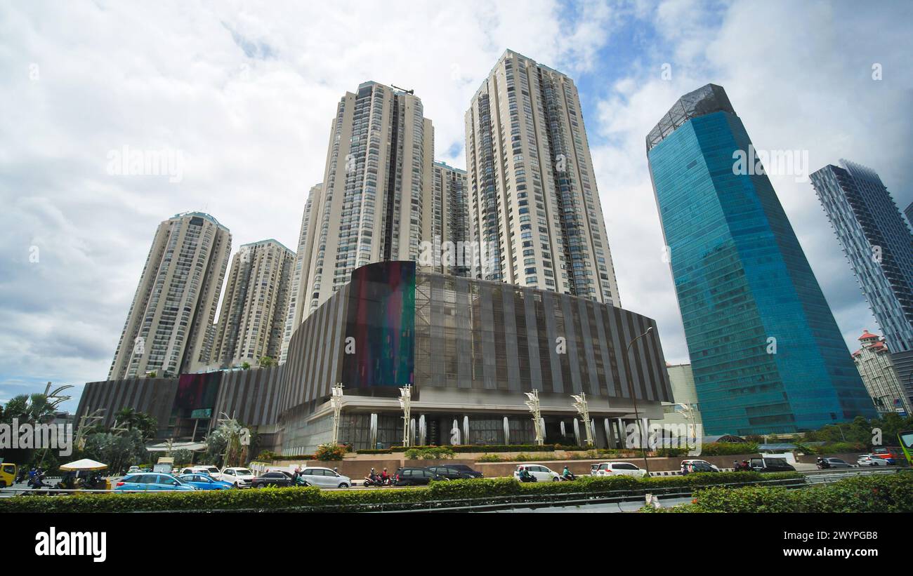 The streets of the skyscrapers of Jakarta, the capital of Indonesia ...