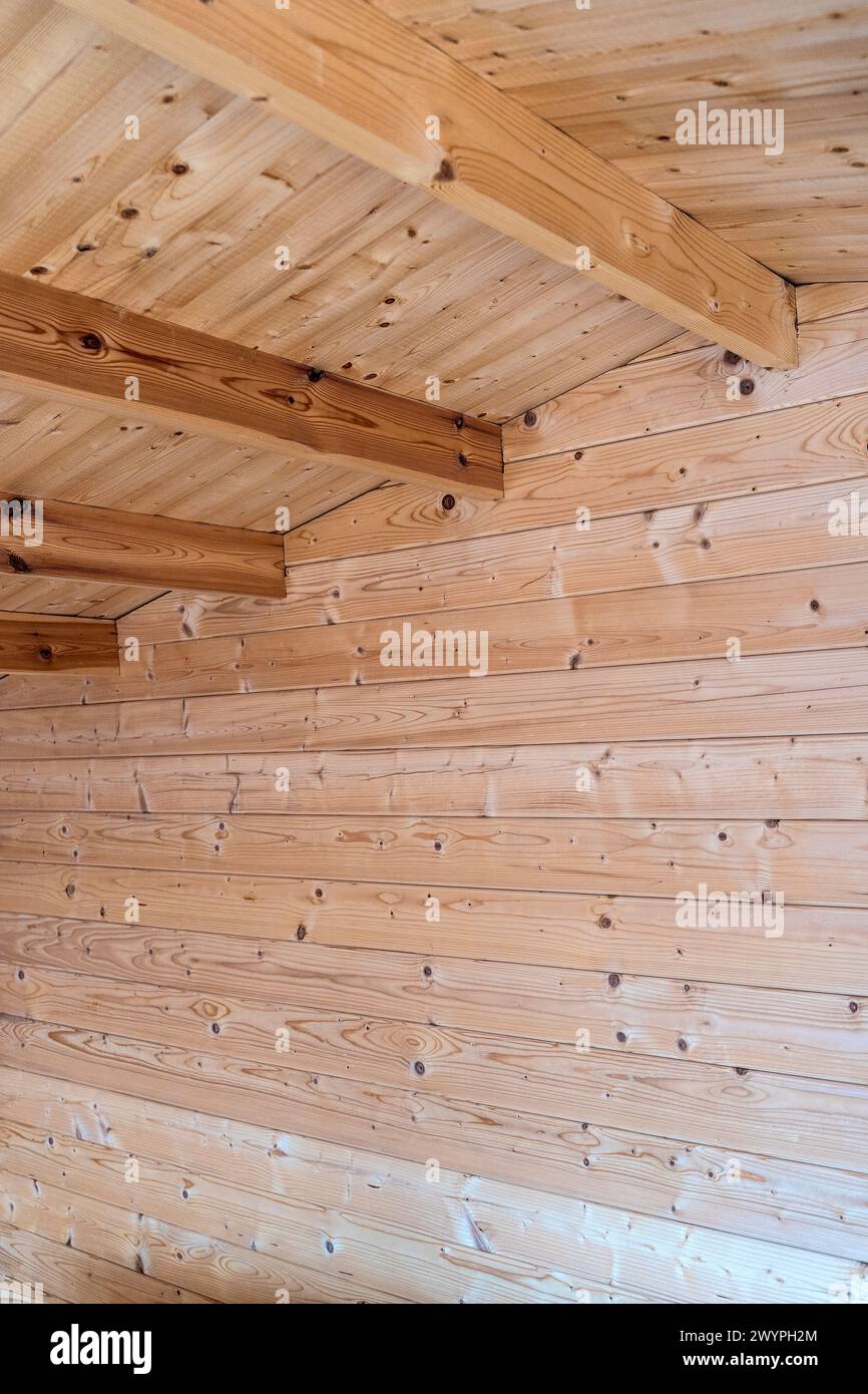 Wooden house structure made from new wooden beams. High quality ...