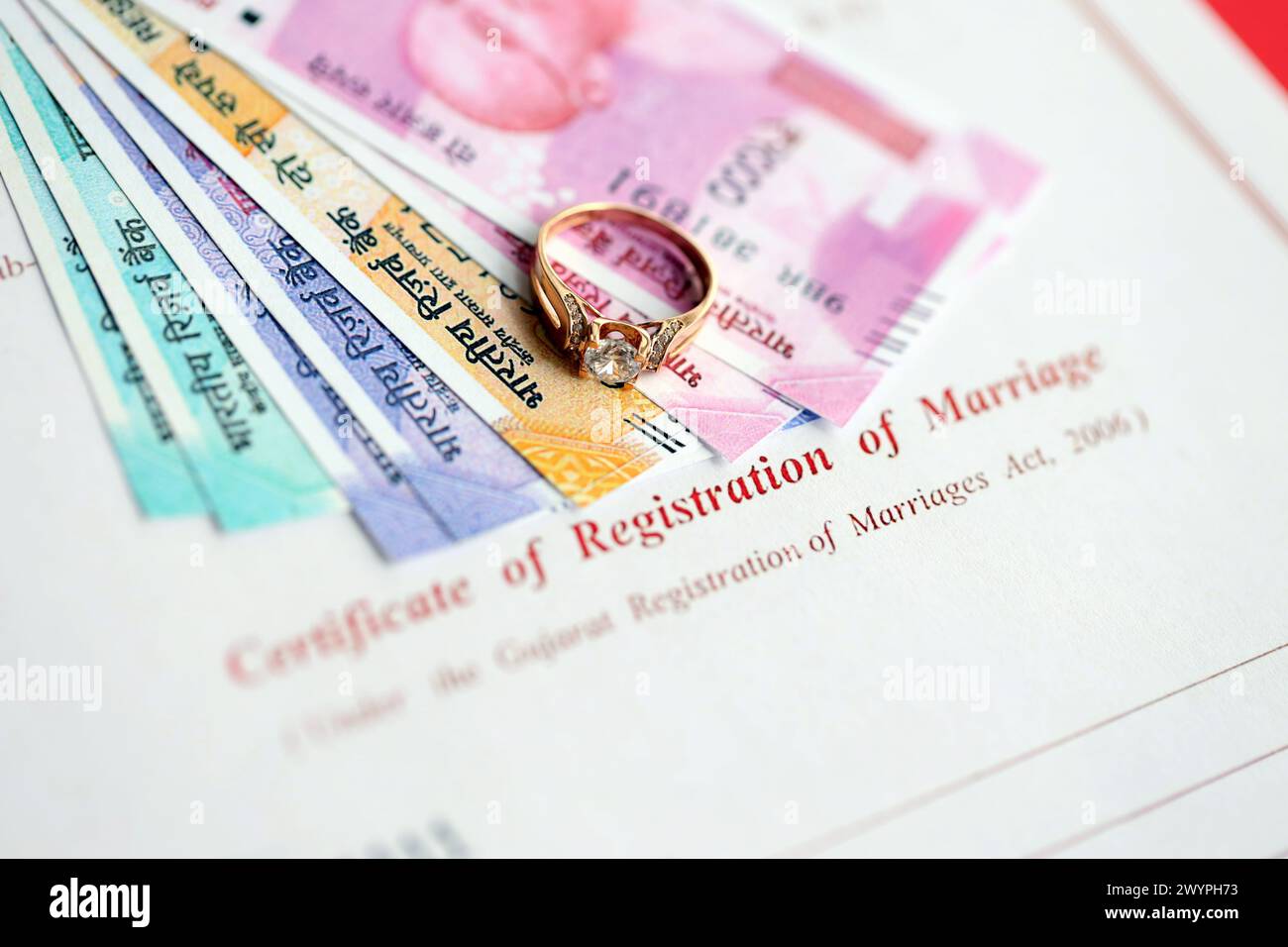 Indian Certificate of registration of marriage blank document and ...