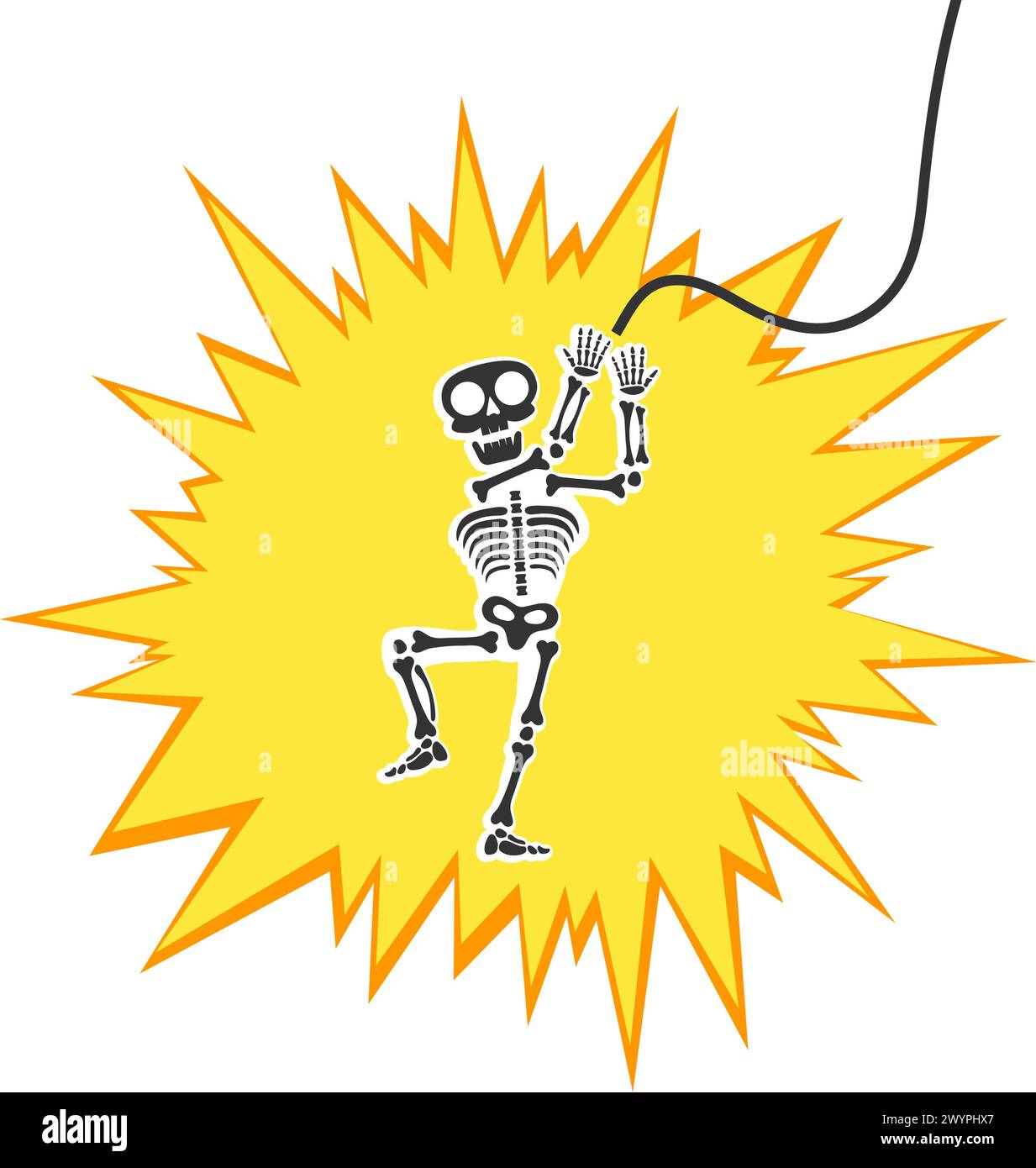 Skeleton electric shock by high voltage or lighting electrocuted ...