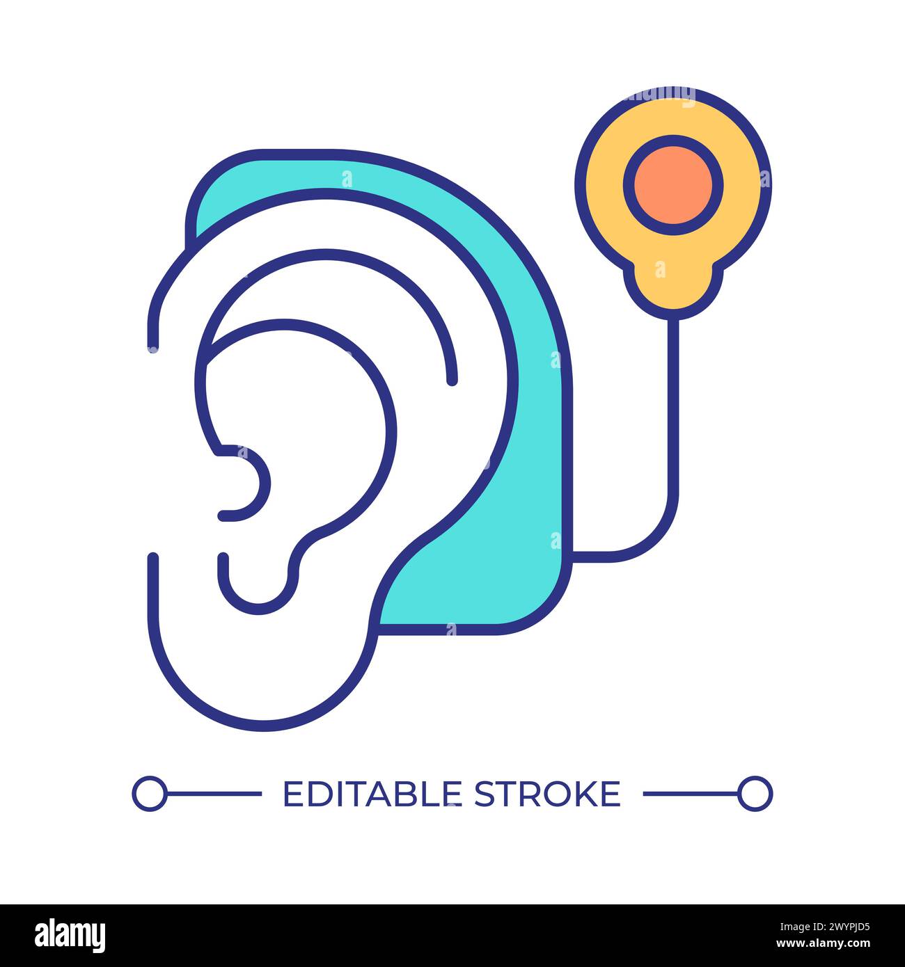 Hearing aid flat color Cut Out Stock Images & Pictures - Alamy