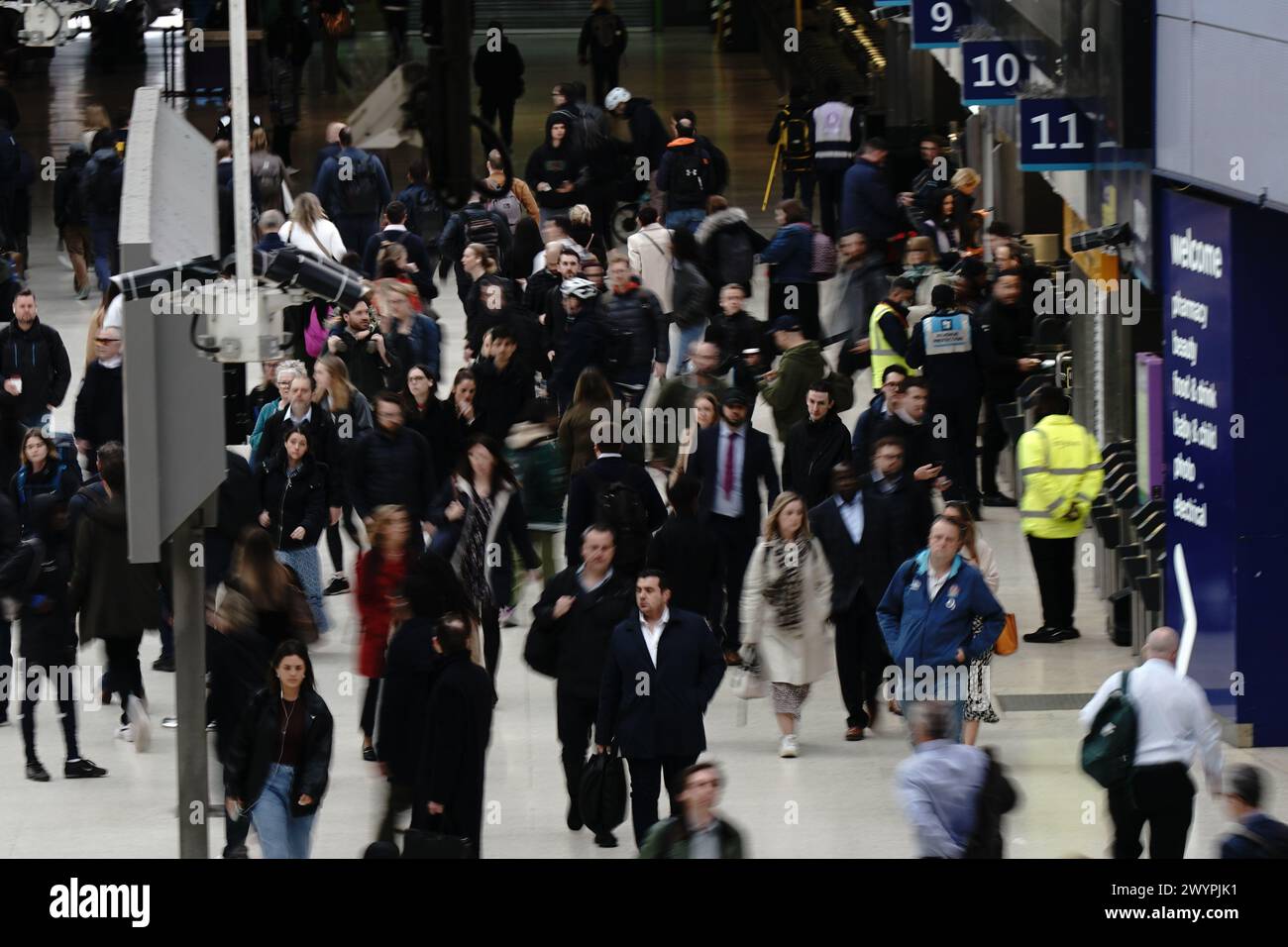Passengers on the concourse at Waterloo train station in London, as ...