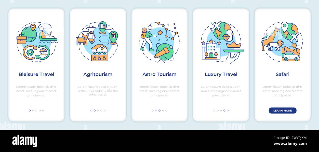 Niche Tourism Onboarding Mobile App Screen Stock Vector Image And Art Alamy
