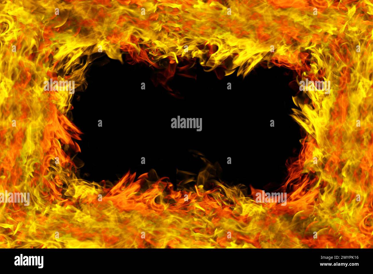flame (fire) frame isolated on black background Stock Photo - Alamy