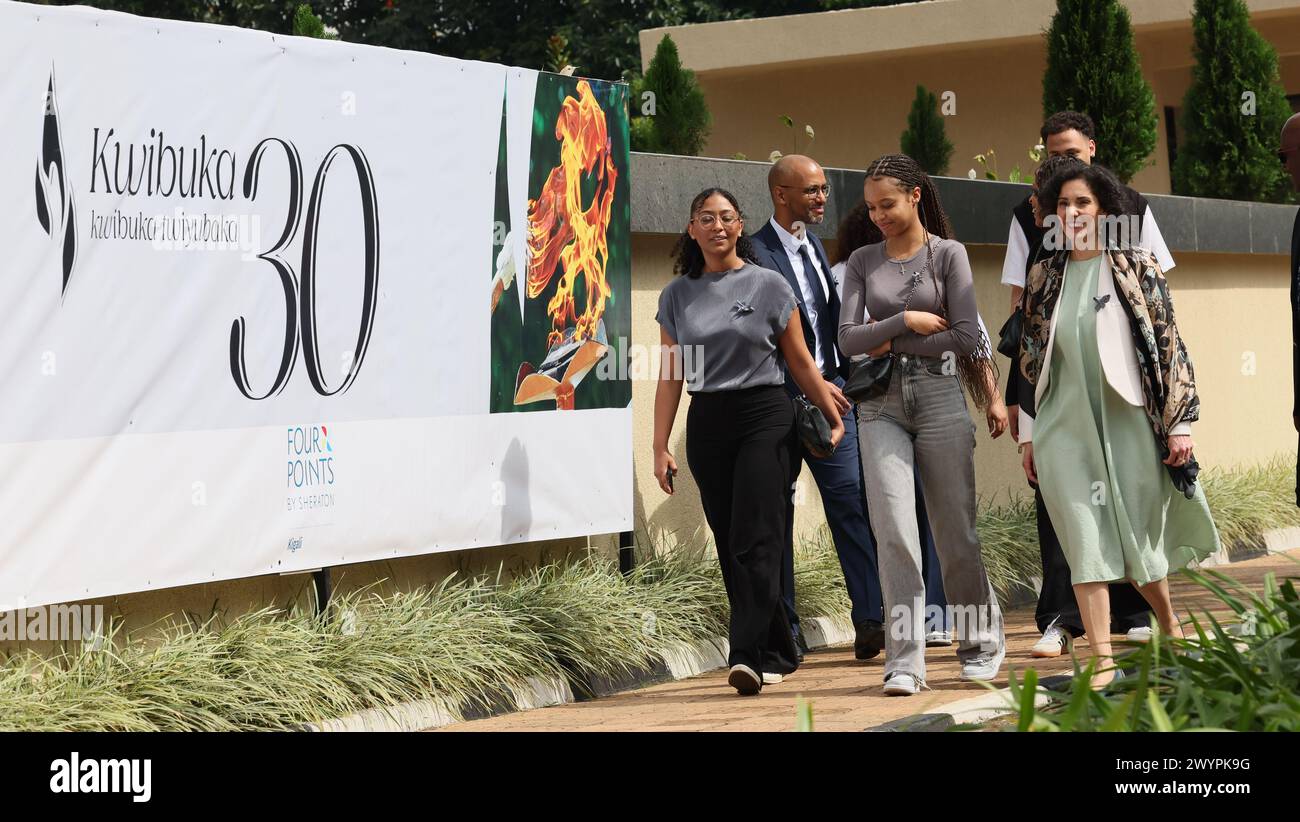 Kigali, Rwanda. 08th Apr, 2024. Foreign minister Hadja Lahbib (R ...