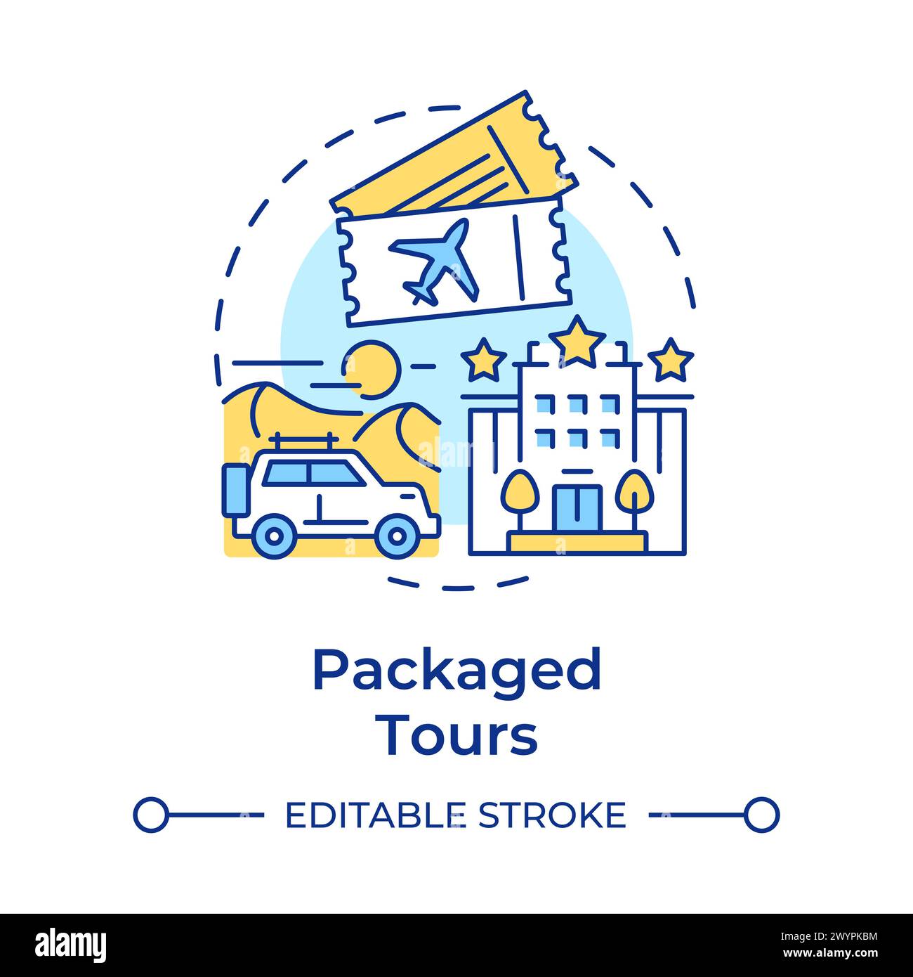 Packaged tours multi color concept icon Stock Vector Image & Art - Alamy