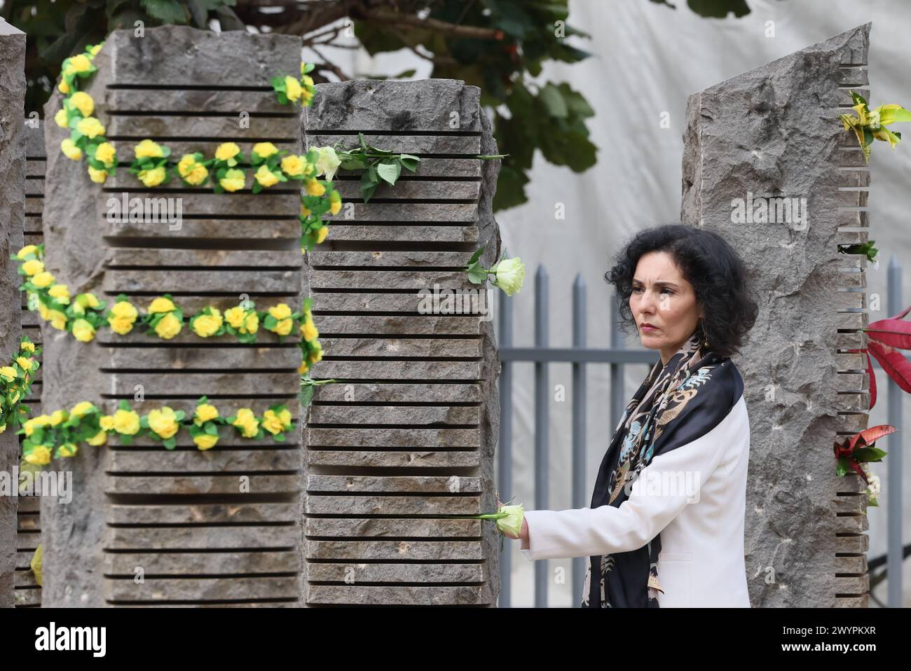 Kigali, Rwanda. 08th Apr, 2024. Foreign minister Hadja Lahbib pictured ...