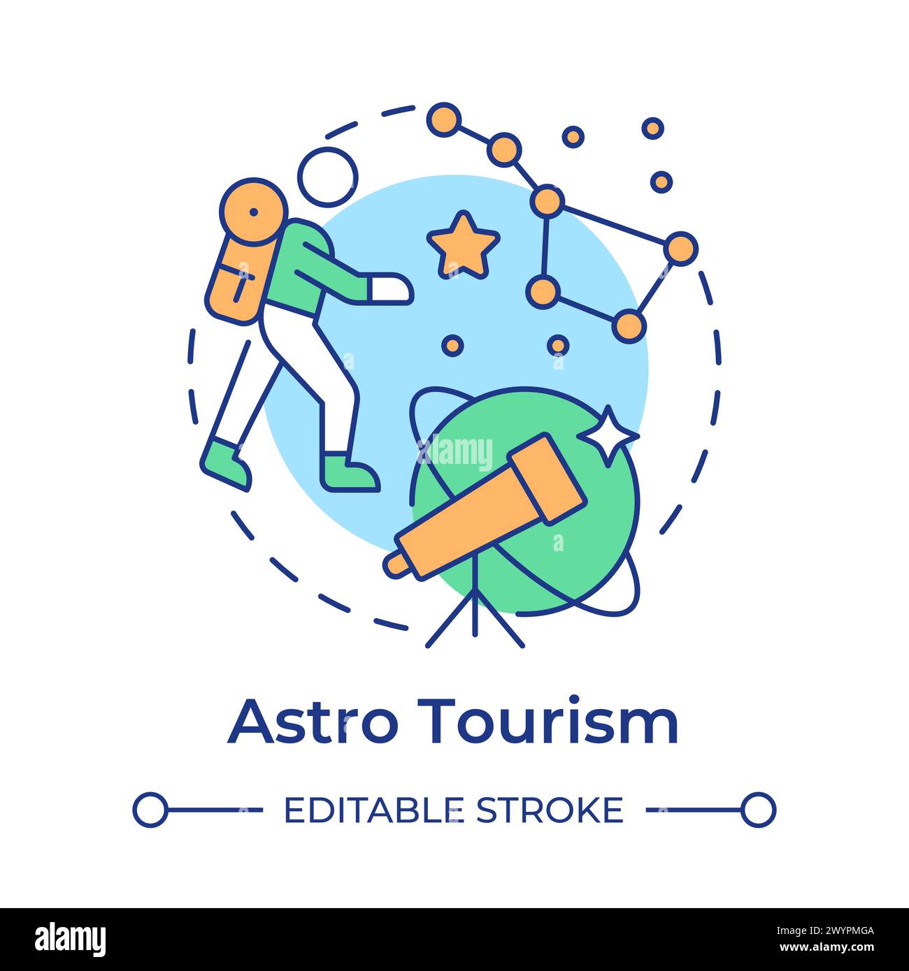 Astro tourism multi color concept icon Stock Vector Image & Art - Alamy