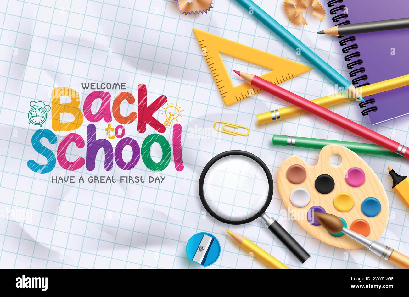 Back to school text vector template design. Welcome back to school ...