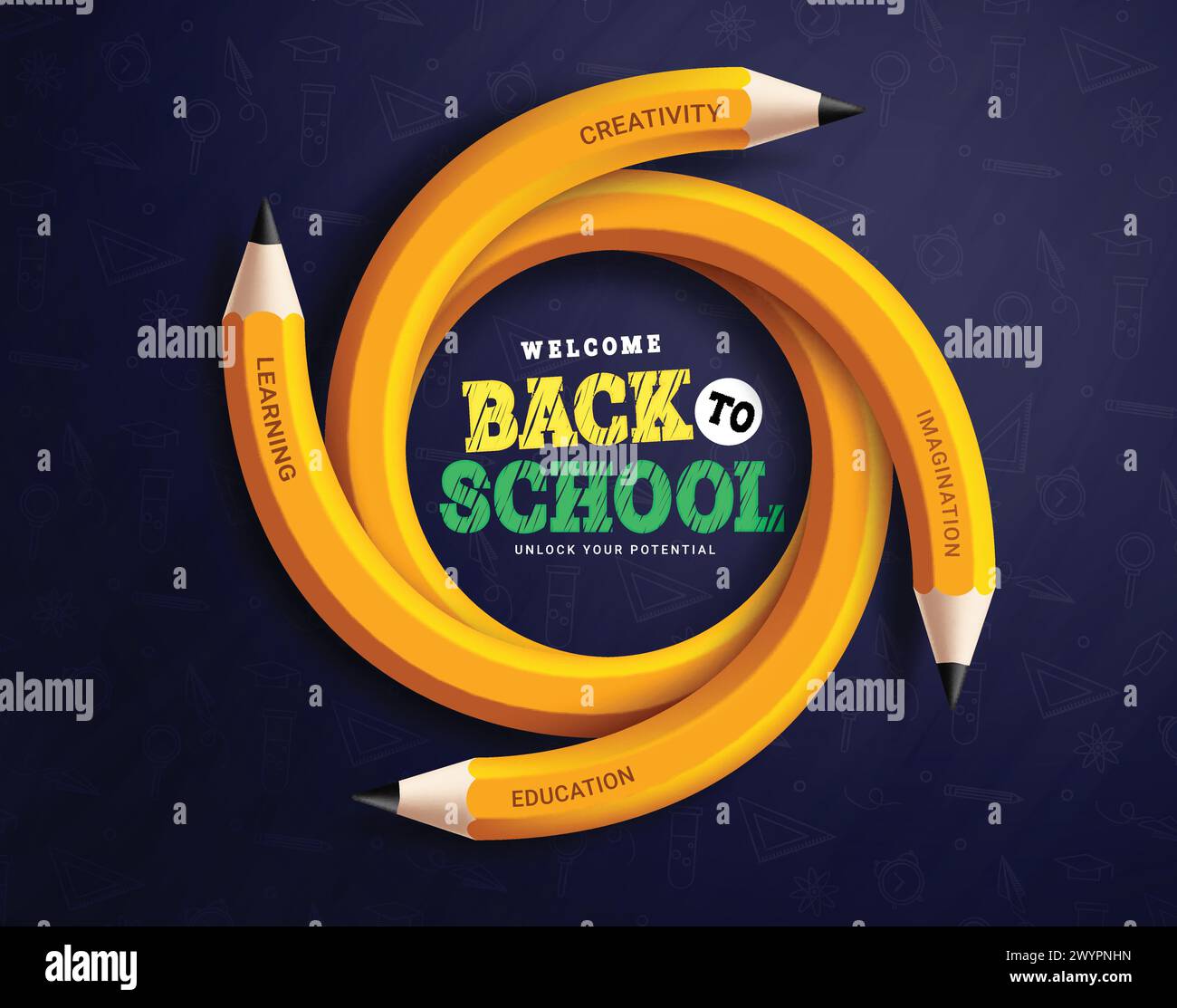 Back to school text vector template design. Welcome back to school ...